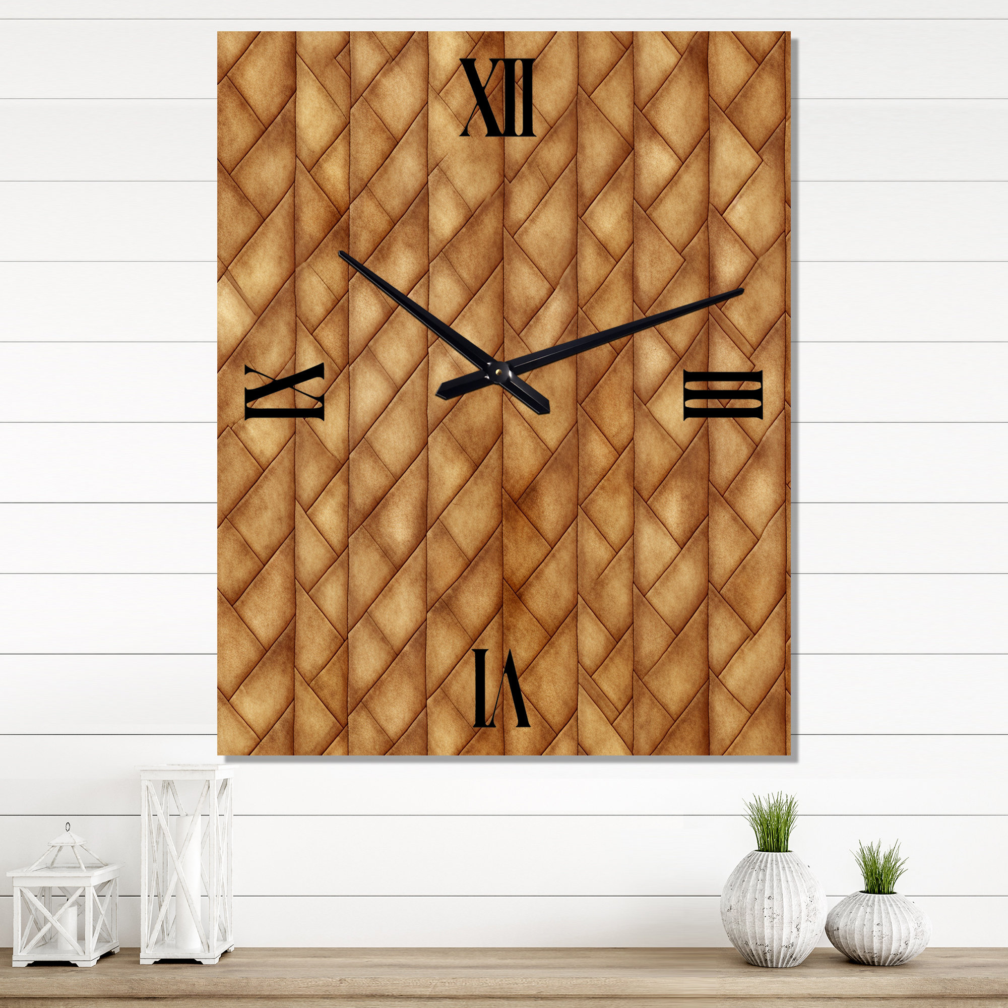 Design Art Earth Tone Retro Diamond Texture - Modern Midcentury Wall ...