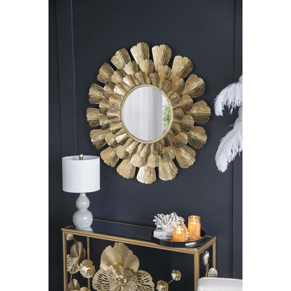 Mercer41 Round Gold Metal Mirror | Wayfair