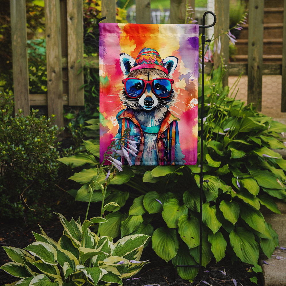 Caroline's Treasures Hippie Animal Raccoon Garden Flag | Wayfair