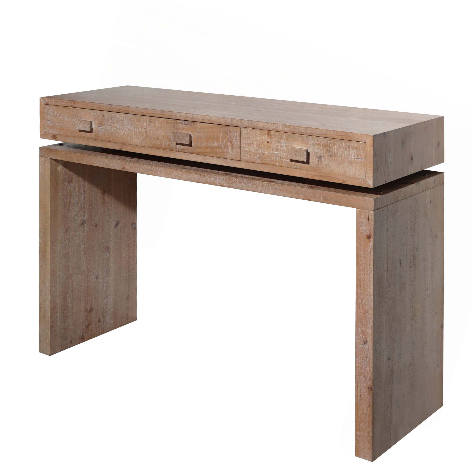 One Allium Way® Rustic Wooden Console Table With 3 Drawers, 47In ...
