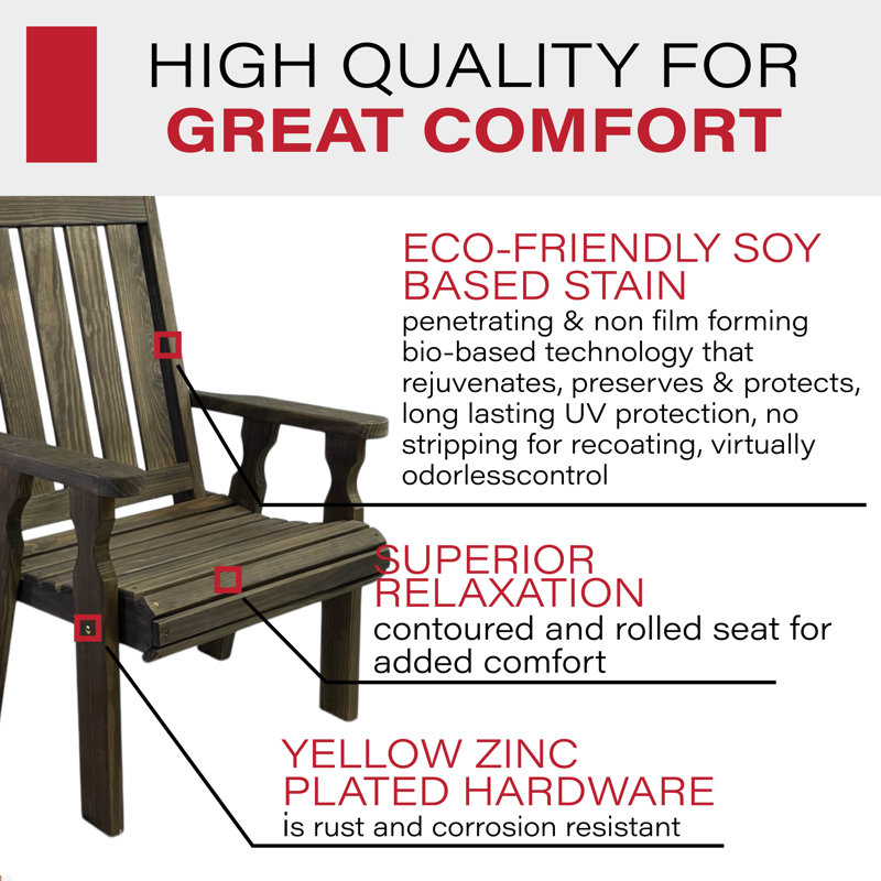 Amish Casual Heavy Duty 600 Lb High Back Mission Treated Patio Chair ...