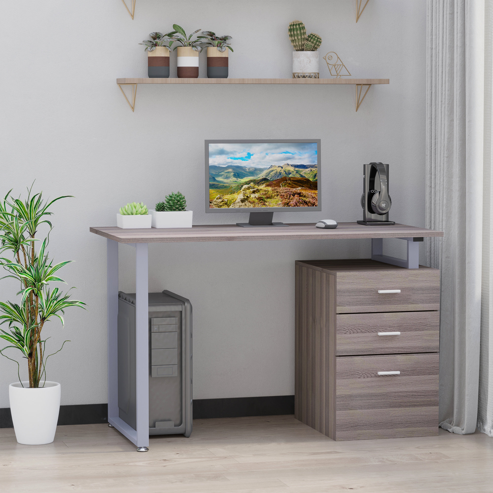 Hokku Designs Badgeley Metal Base Computer Desk & Reviews | Wayfair