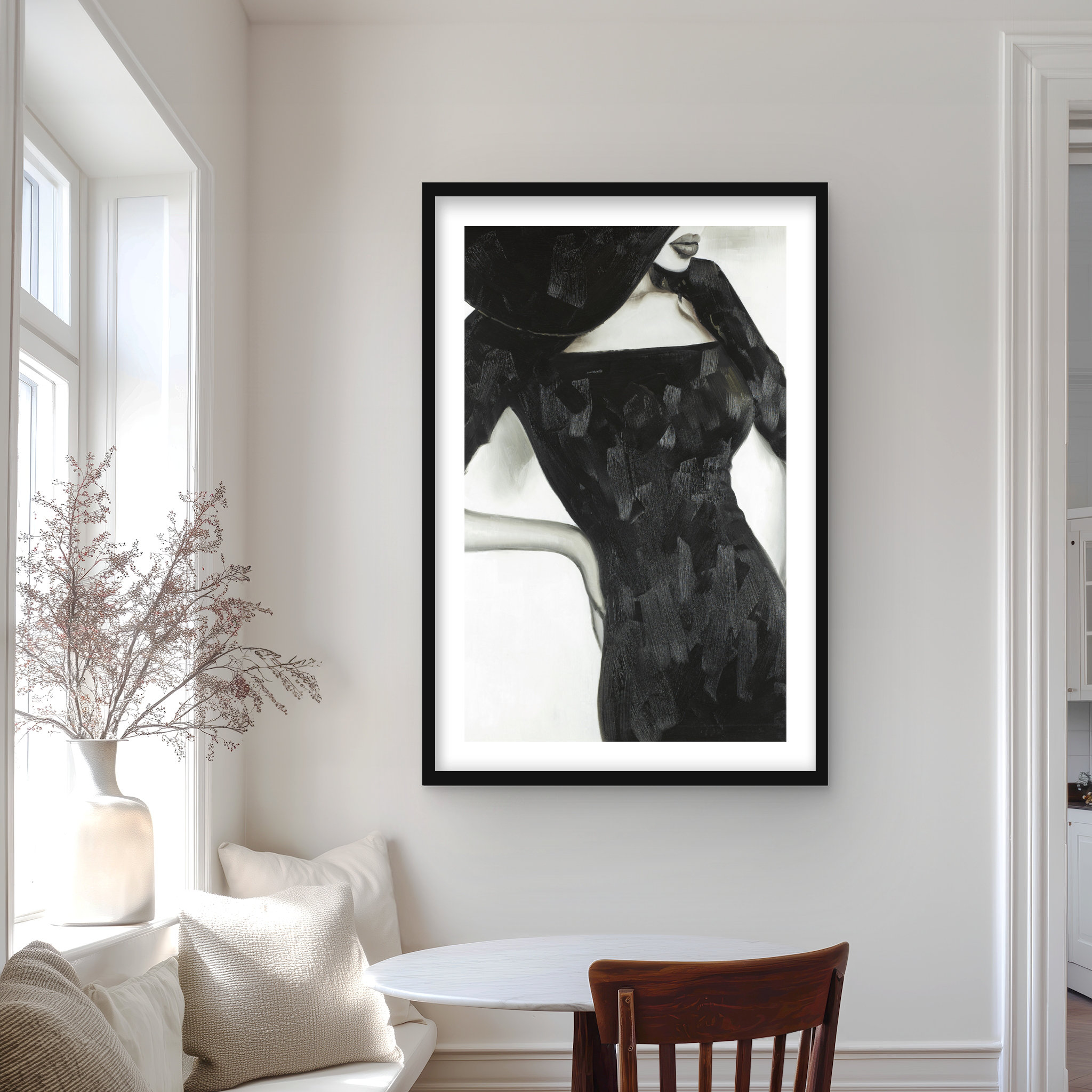 Lark Manor™ Beautiful Classic Woman - Gray Framed Matted Print for ...