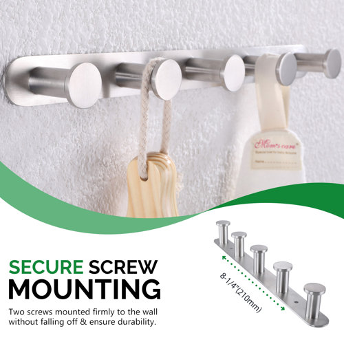 AngleSimple Stainless Steel Wall Mounted Towel Hook Rack & Reviews ...
