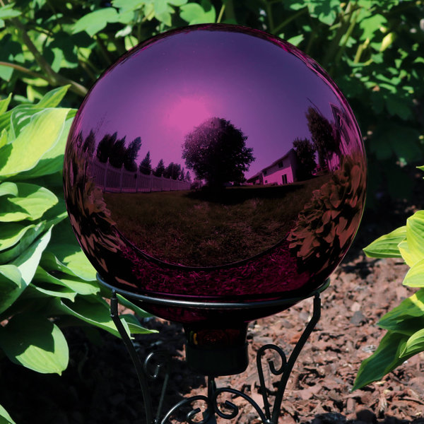 World Menagerie Obrien Weather Resistant Glass Abstract Gazing Ball ...