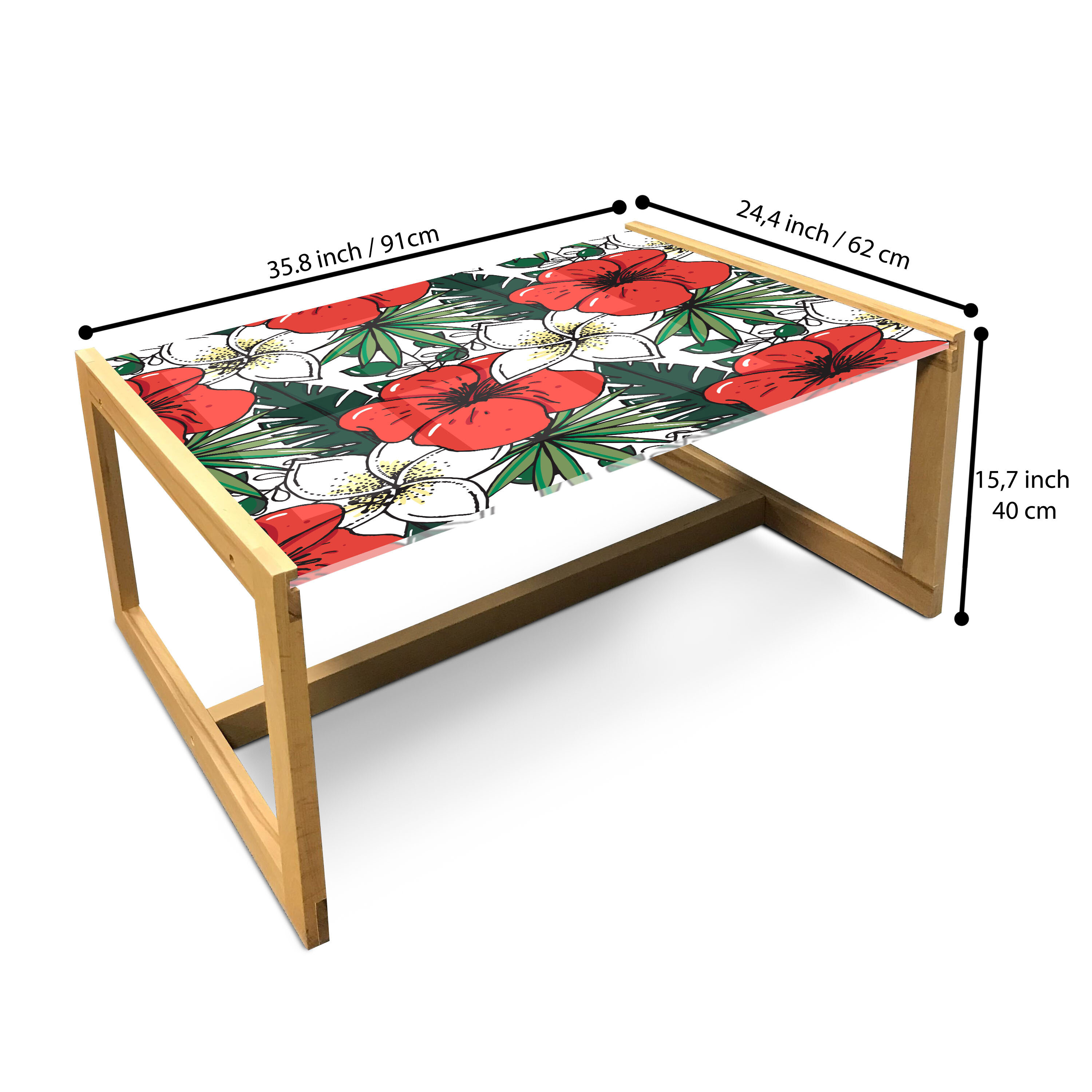 East Urban Home Aloha Coffee Table, Graphic Image Of Endemic Blossoming ...