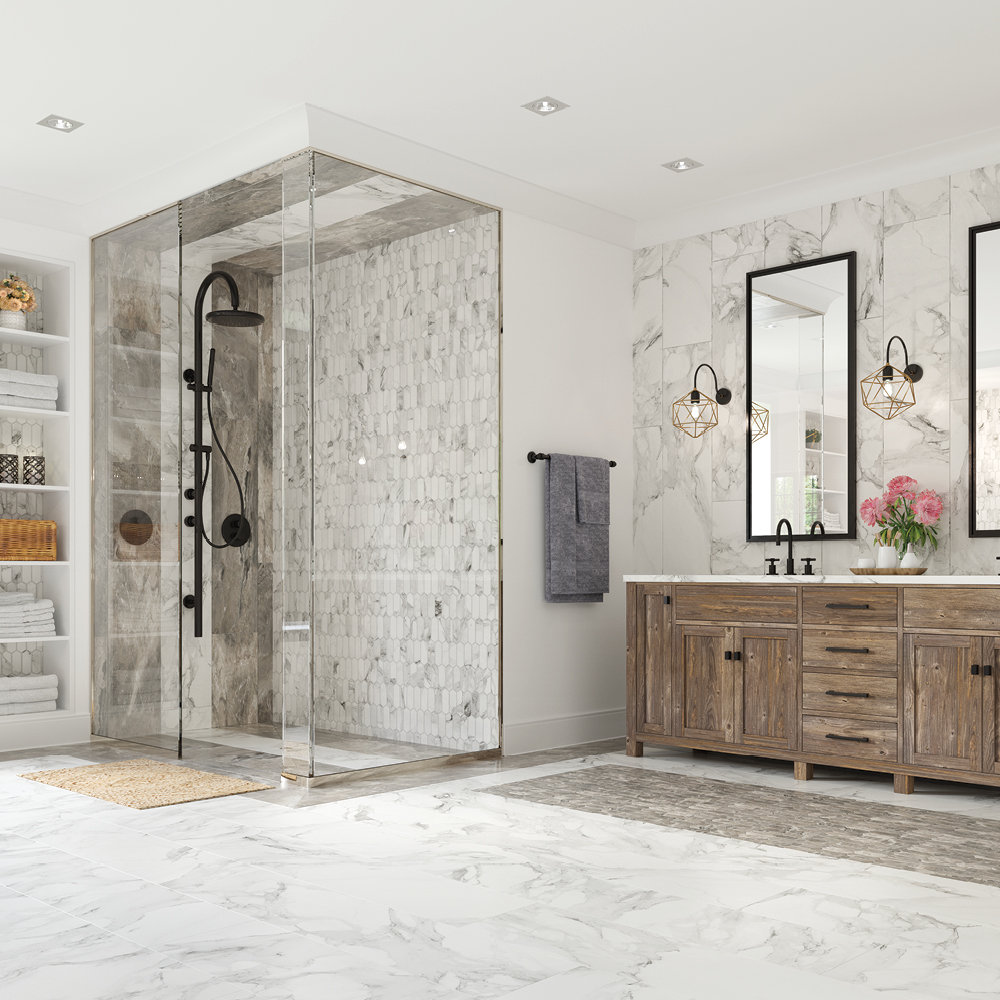 Daltile Stone Mosaics 12" x 12" Natural Stone Field Tile in Crema ...