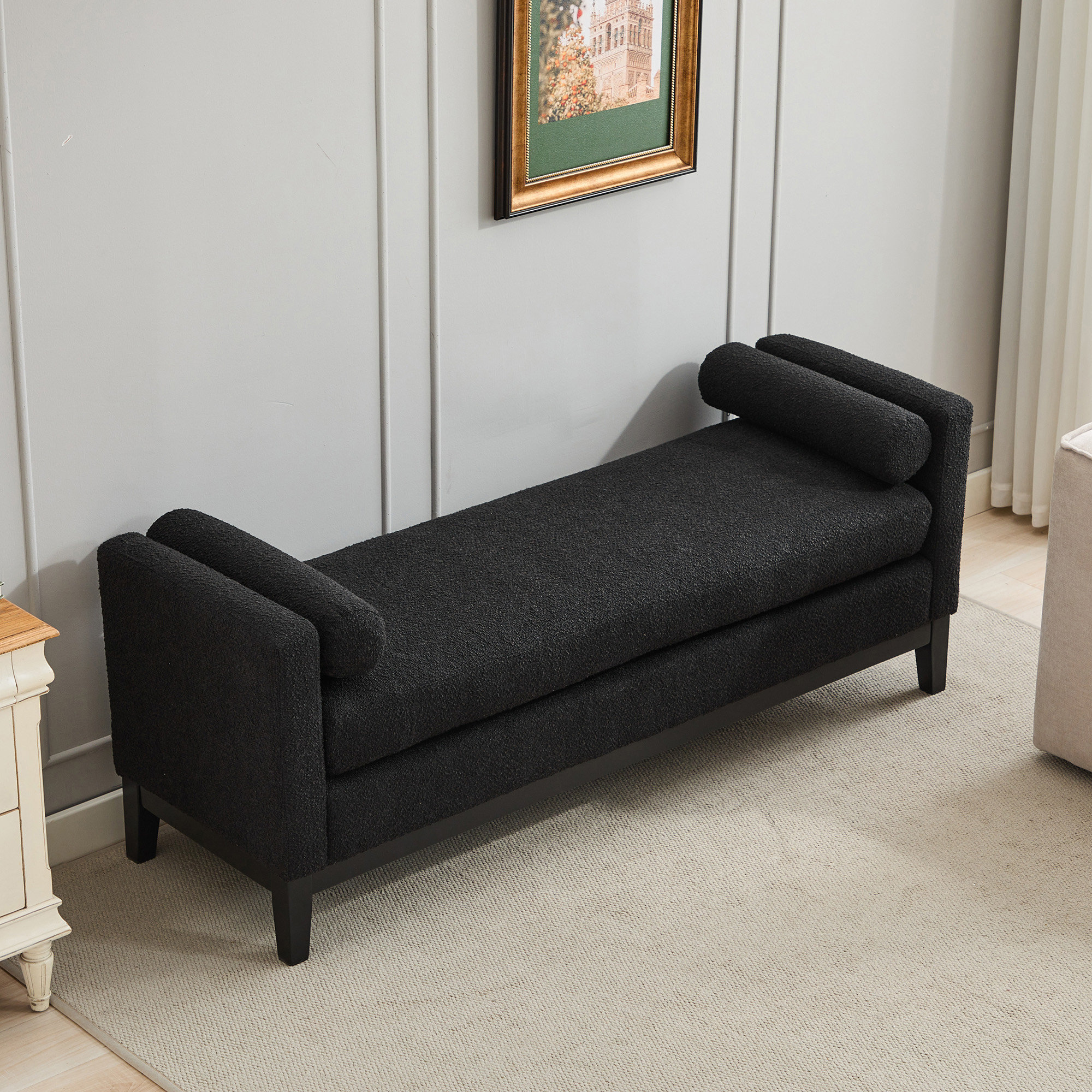 Latitude Run® Elegant Upholstered Bench, Daybed,Ottoman For End Of Bed ...
