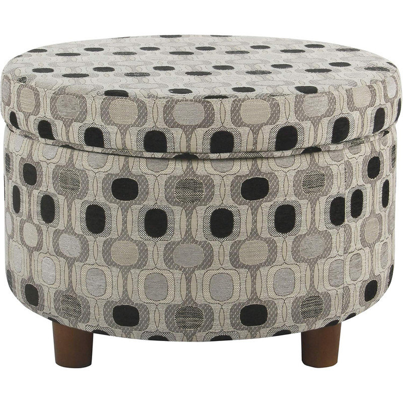 Hokku Designs Upholstered Round Storage Ottoman | Wayfair