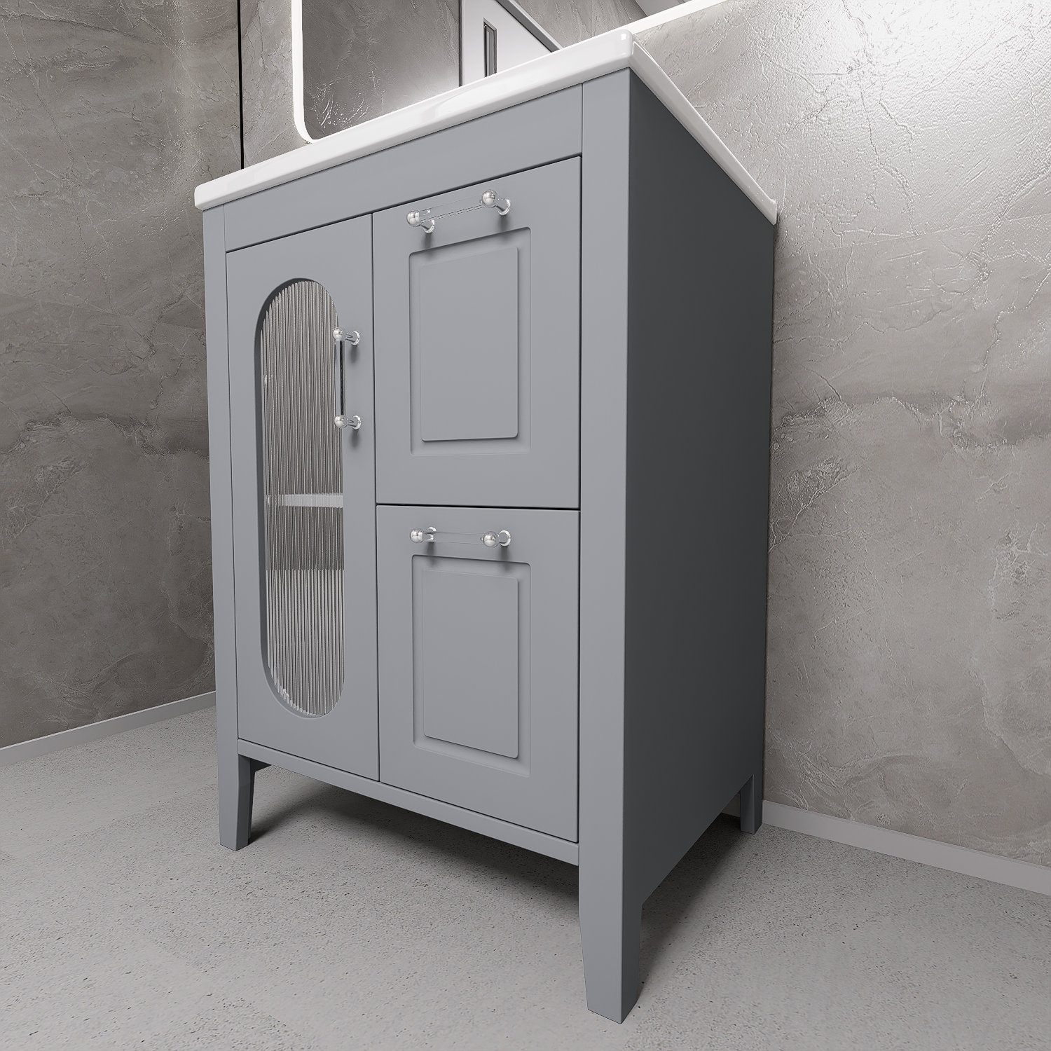 Winston Porter Grey 24 Inch Bathroom Vanity With Sink, Bathroom Vanity ...