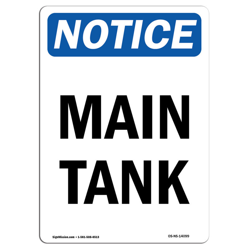 SignMission Main Tank Sign | Wayfair