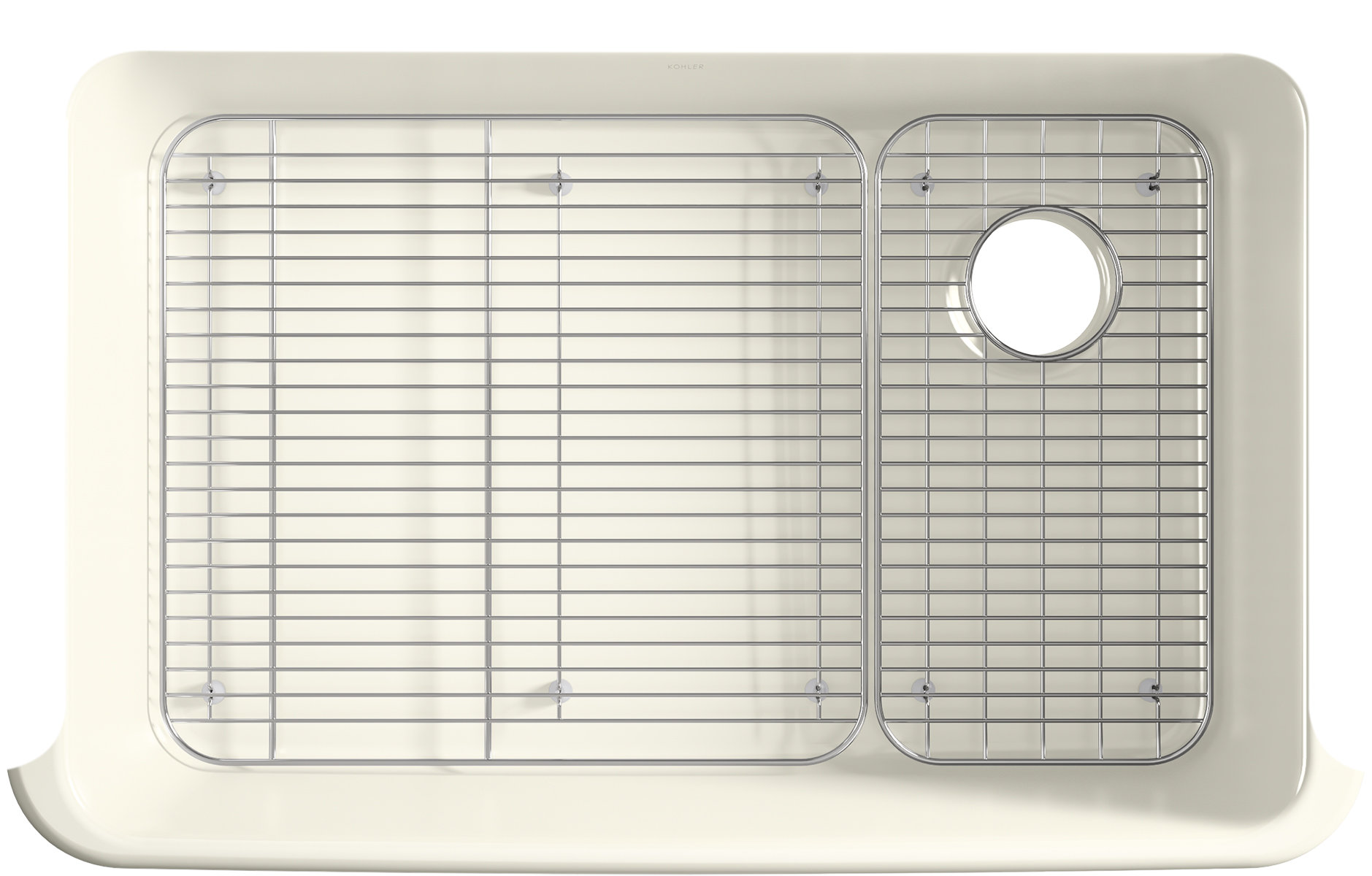 Kohler Évier de cuisine en fonte à simple cuve avec tablier frontal en ...