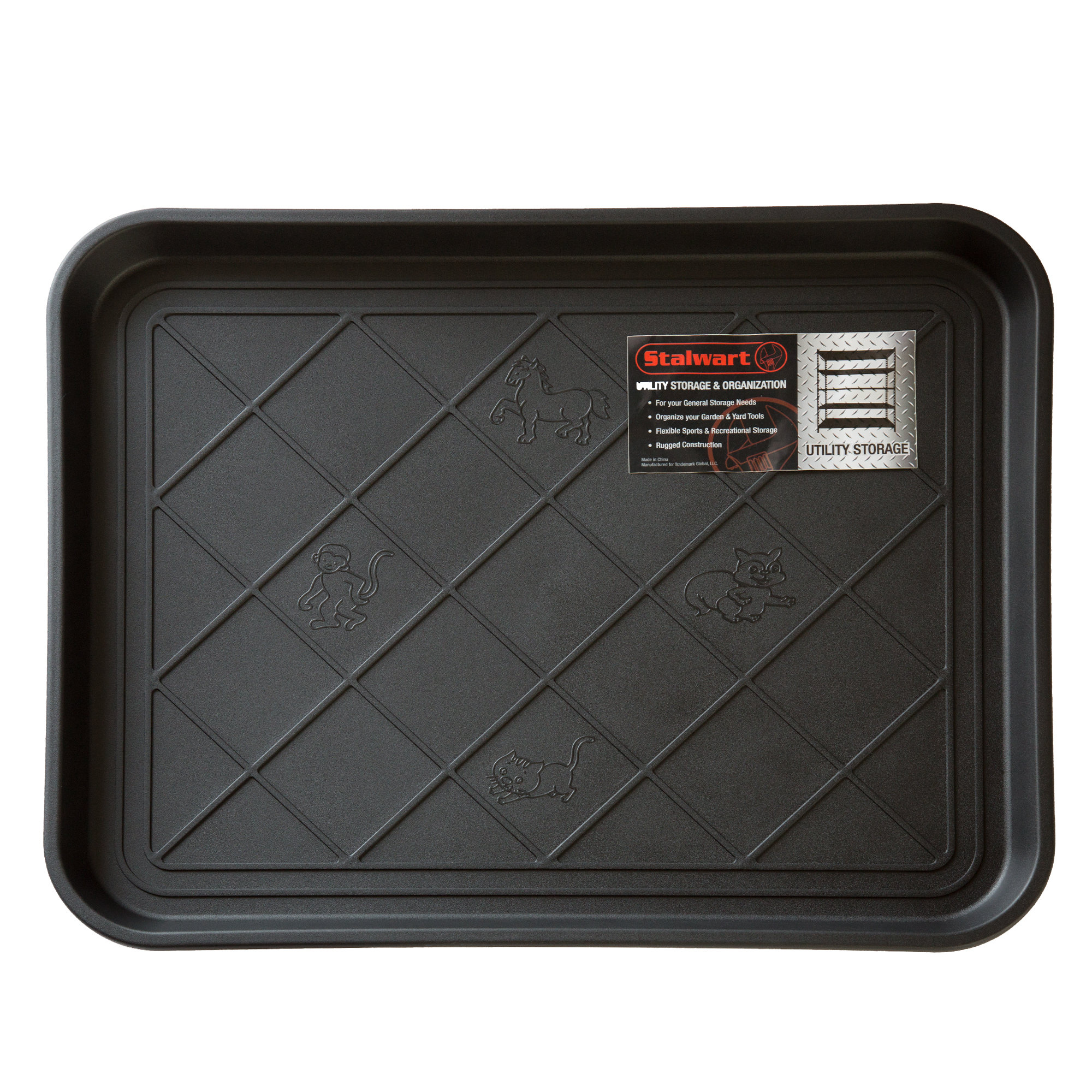 Symple Stuff All-Weather Boot Tray - Water-Resistant Plastic Mud Pan ...