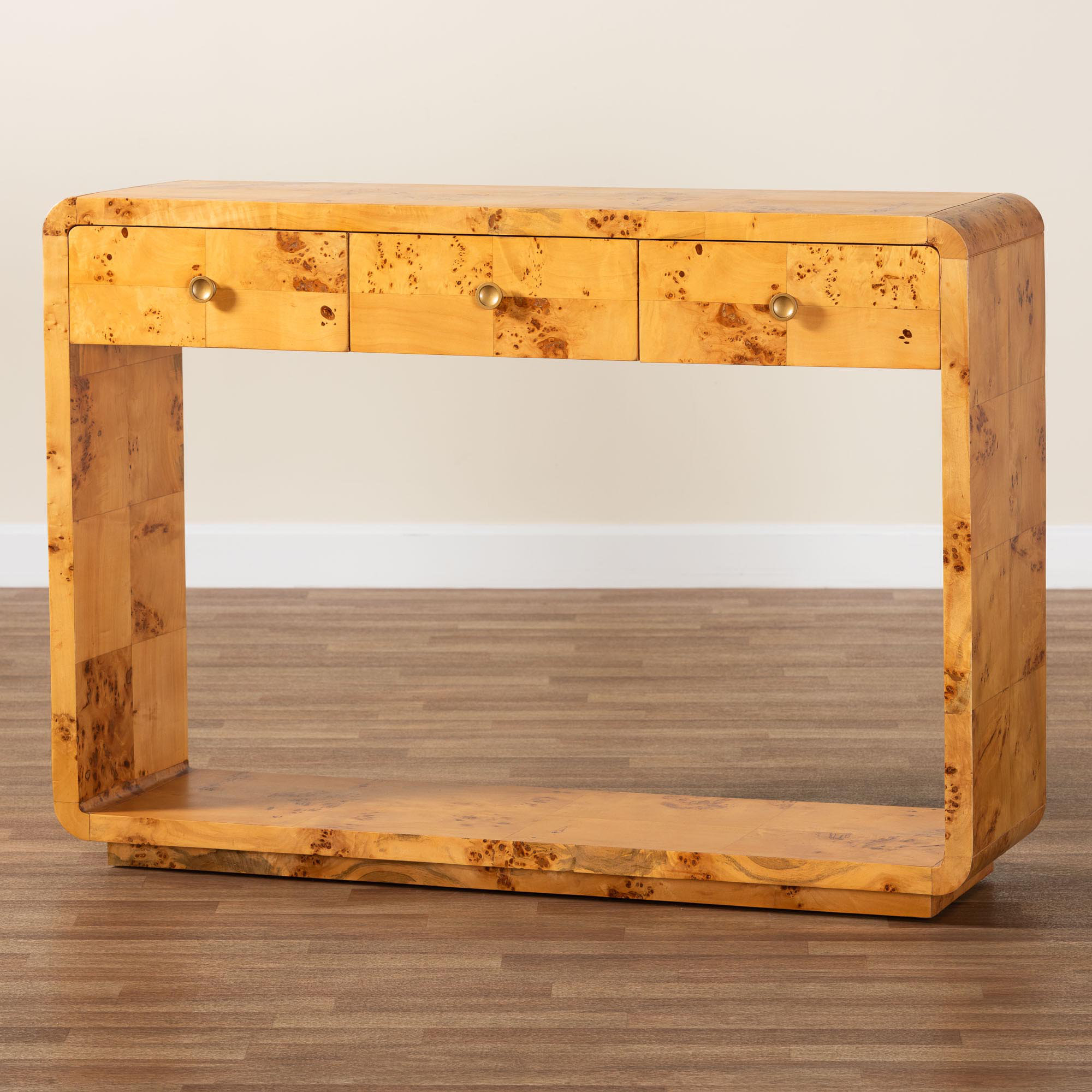 Loon Peak® Bali & Pari Netra Modern And Contemporary Natural Real Burl Wood Console Table | Wayfair