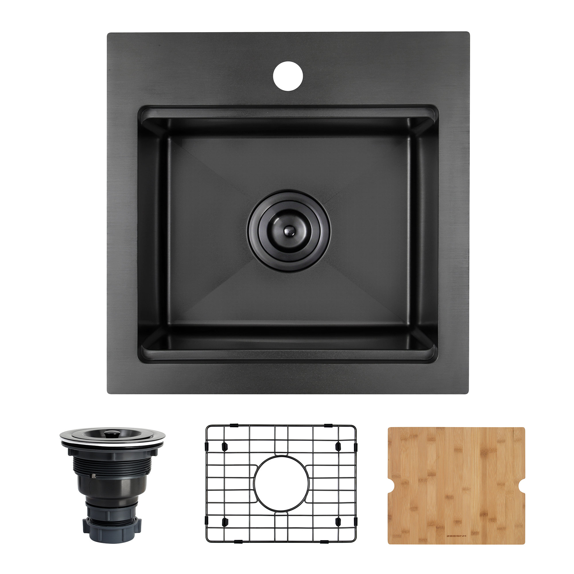 MON 17" L Square Workstation Bar Prep RV Sink Small Kitchen Sink with ...