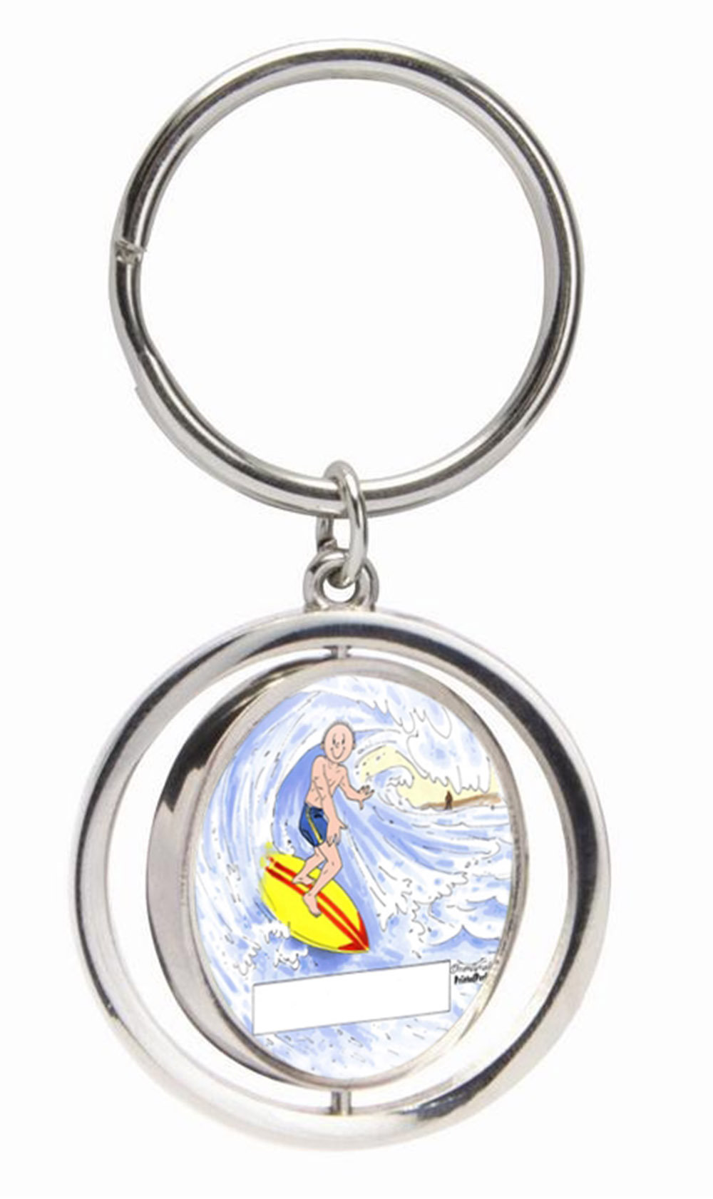 Printed Perfection Personalized Surfer - Male Small Spinning Key Chain ...