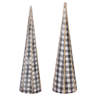 The Holiday Aisle® 2 Piece Checked Cone Tree Set | Wayfair