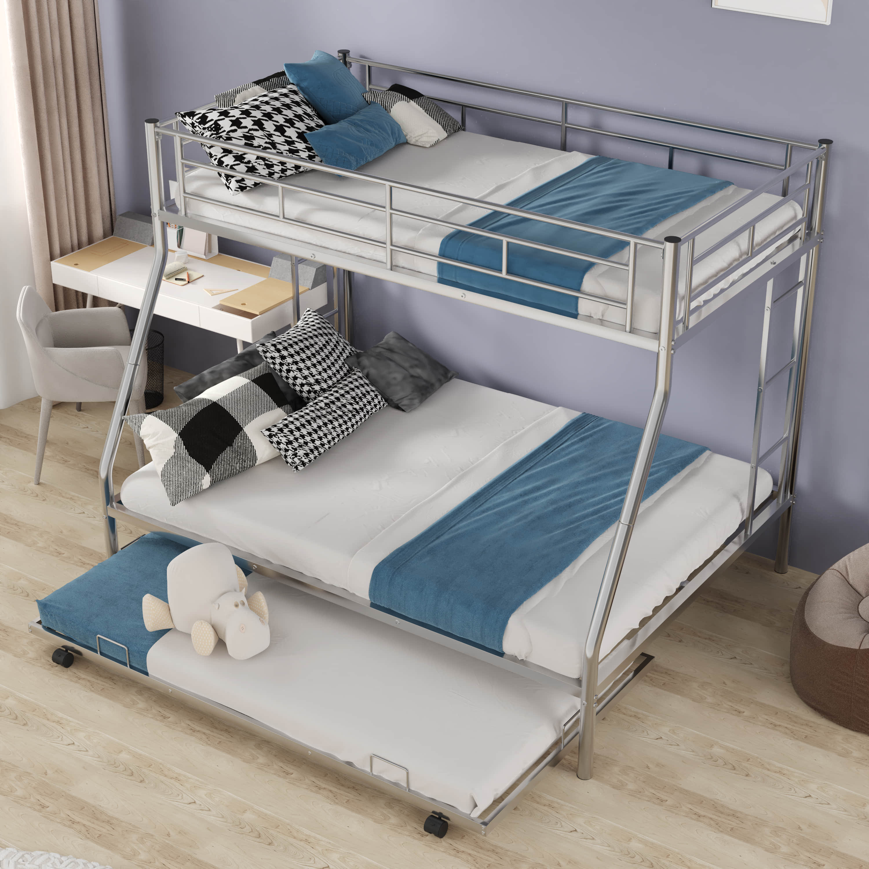 Isabelle & Max™ Fabrice Twin over Full Bed with Sturdy Steel Frame ...