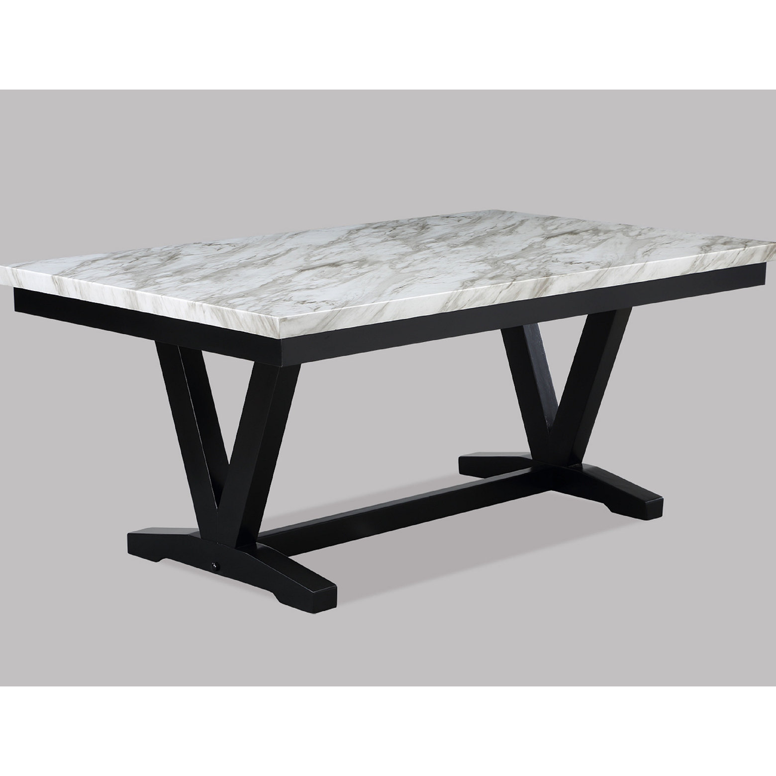 Latitude Run® Modern Dining Room Rectangular Table V-Shape Trestle ...