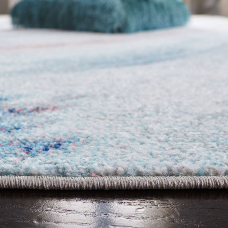 Orren Ellis Towaoc Abstract Ivory/Blue Area Rug & Reviews | Wayfair