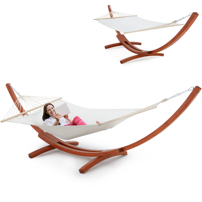 HOMHUM Double Spreader Bar Hammock with Stand & Reviews | Wayfair