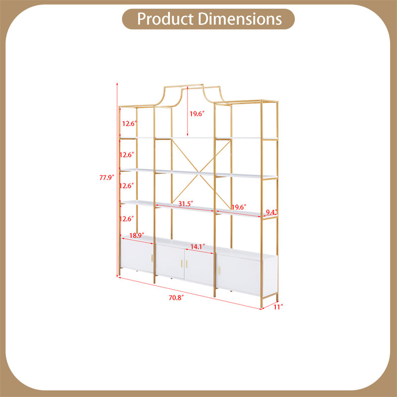Everly Quinn 77.9" H x 70.8" W Steel Geometric Bookcase | Wayfair
