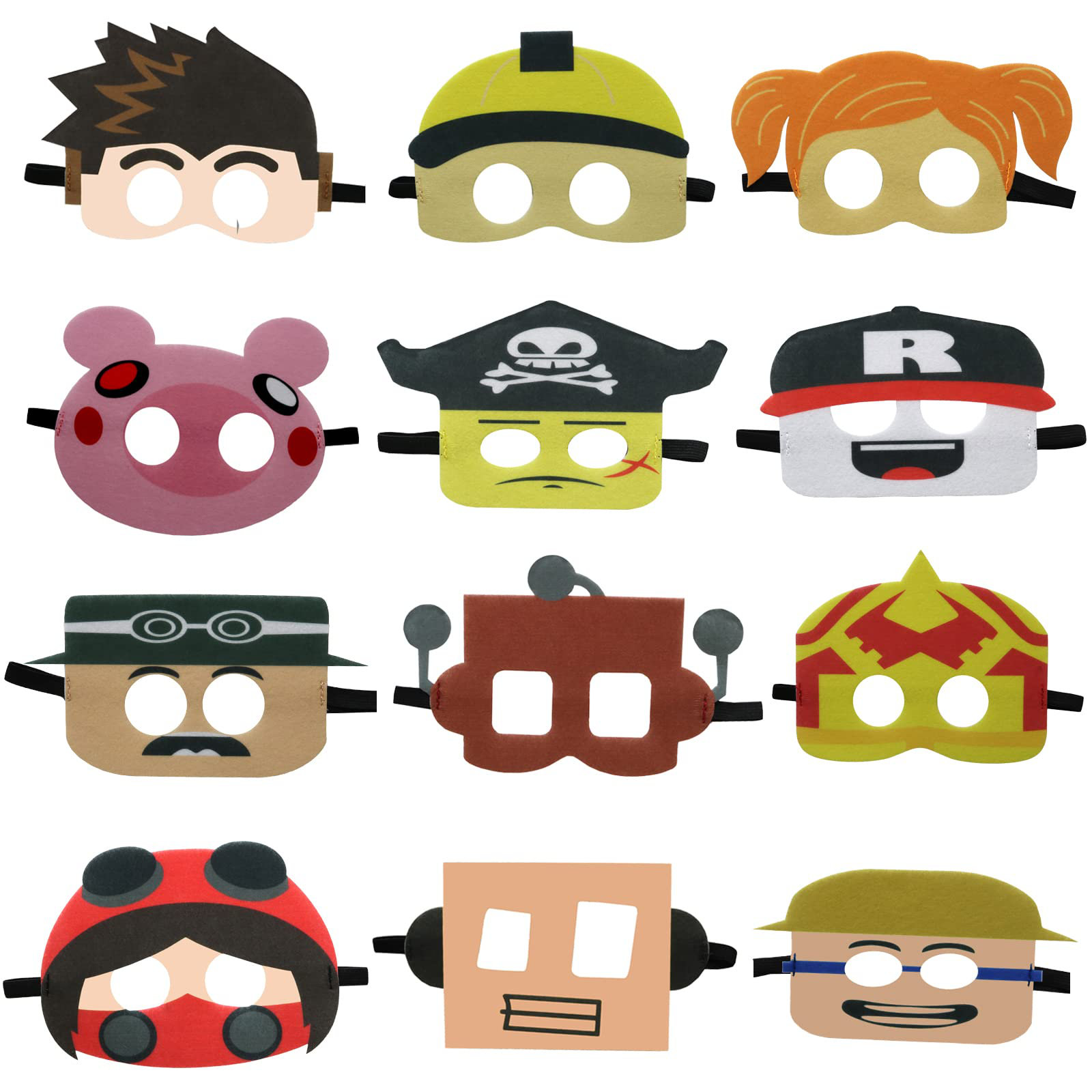 COEN 12-Pack Robot Felt Masks for Kids – Perfect for Robot-Themed Video ...
