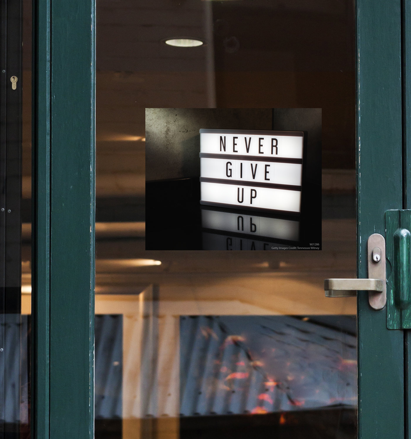 Trinx Never Give Up Window Decal | Wayfair