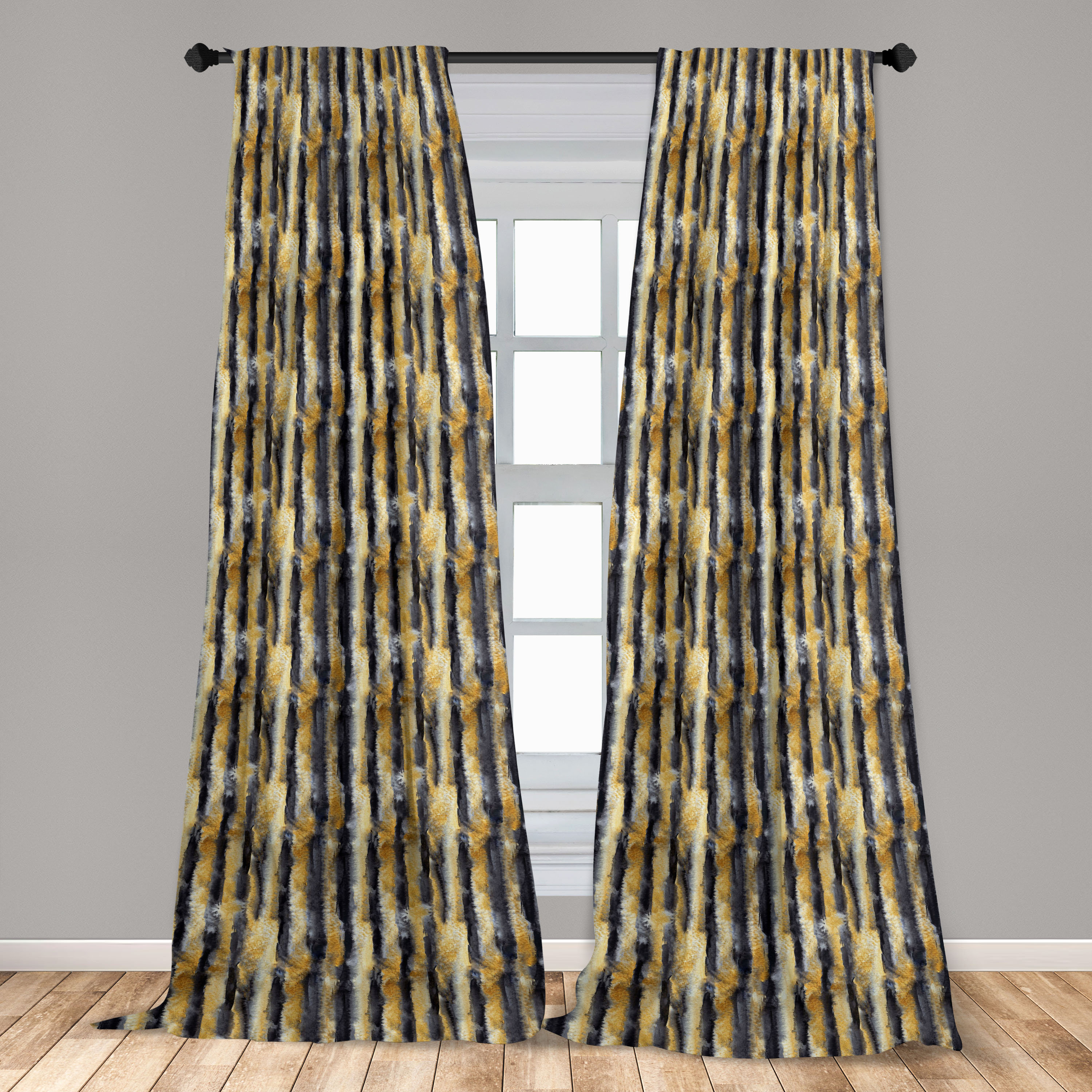 Ambesonne Abstract Curtains Blurry Stripes Modern Art Pair of 28"x95 ...