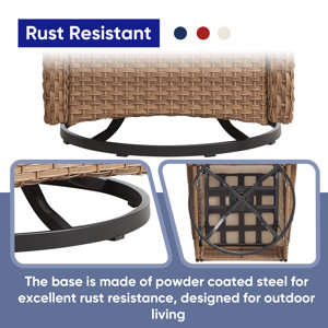 Red Barrel Studio® Schutt 3 piece patio set Outdoor Wicker Glider ...