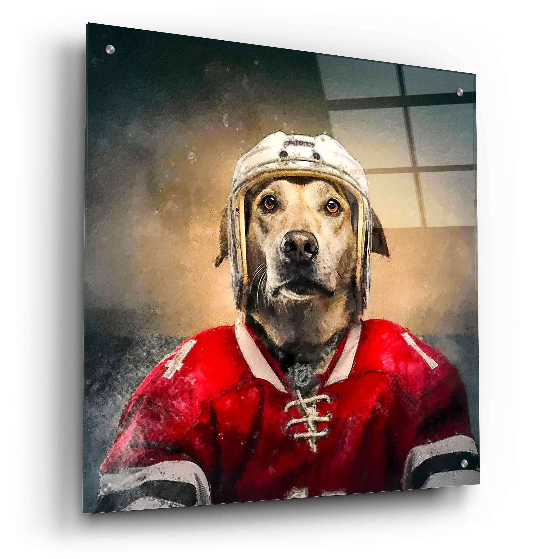 Trinx 'Hockey 4' by Sean Parnell Acrylic Glass Wall Art | Wayfair