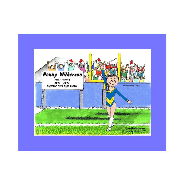 Printed Perfection Personalized Baton Twirler - Female Cartoon ...