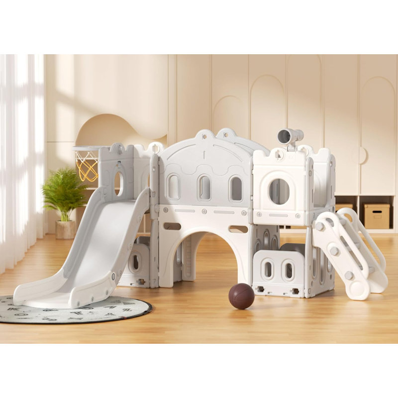 GLAF 8-in-1 Toddler Slide, Kids Slide with Climber, Indoor Outdoor ...