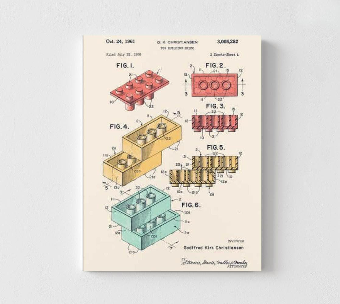 17 Stories LEGO Brick Patent Print – Vintage Toy Building Block ...