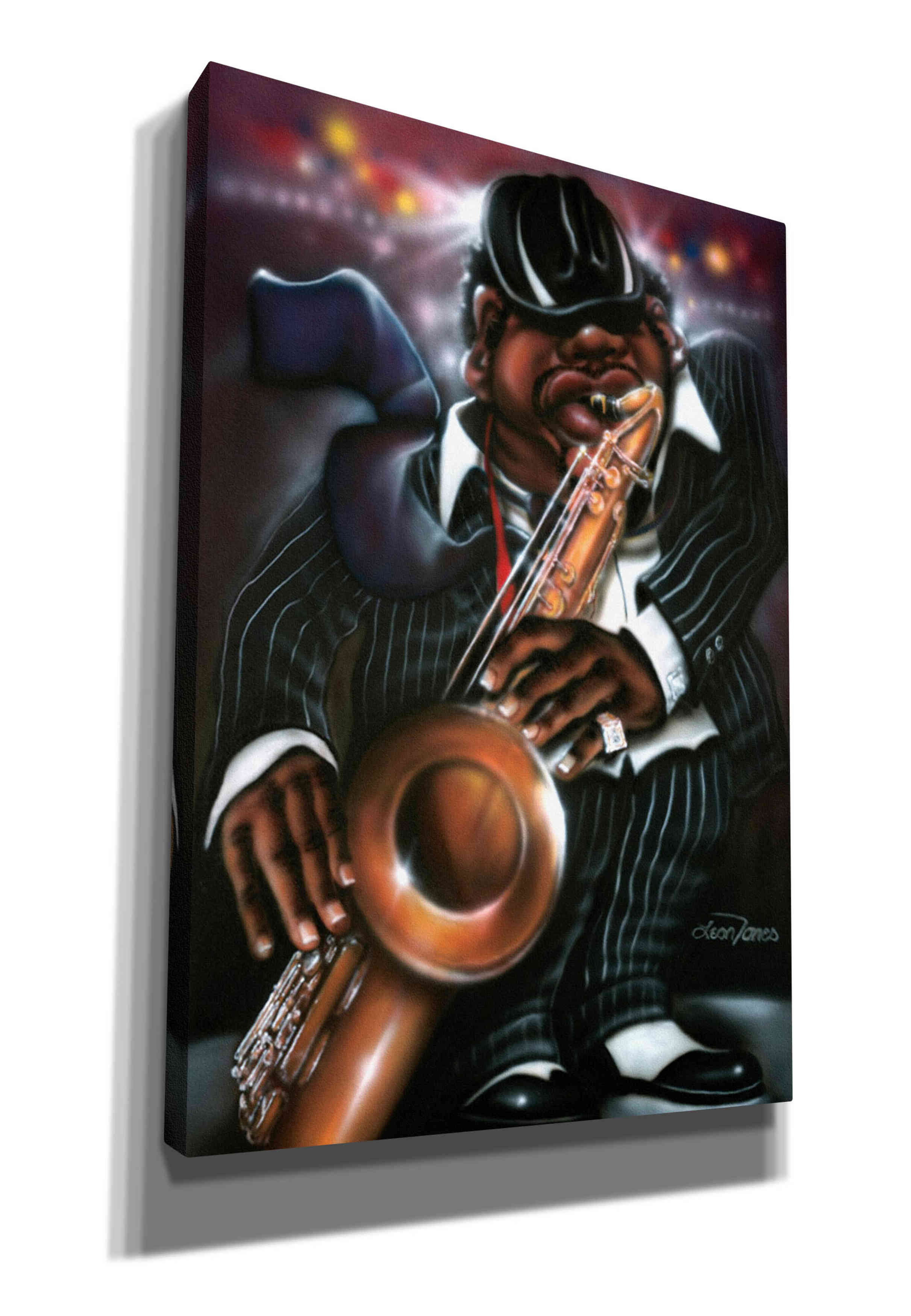 Winston Porter Jazzman Moe by Leonard Jones - Wrapped Canvas Graphic ...