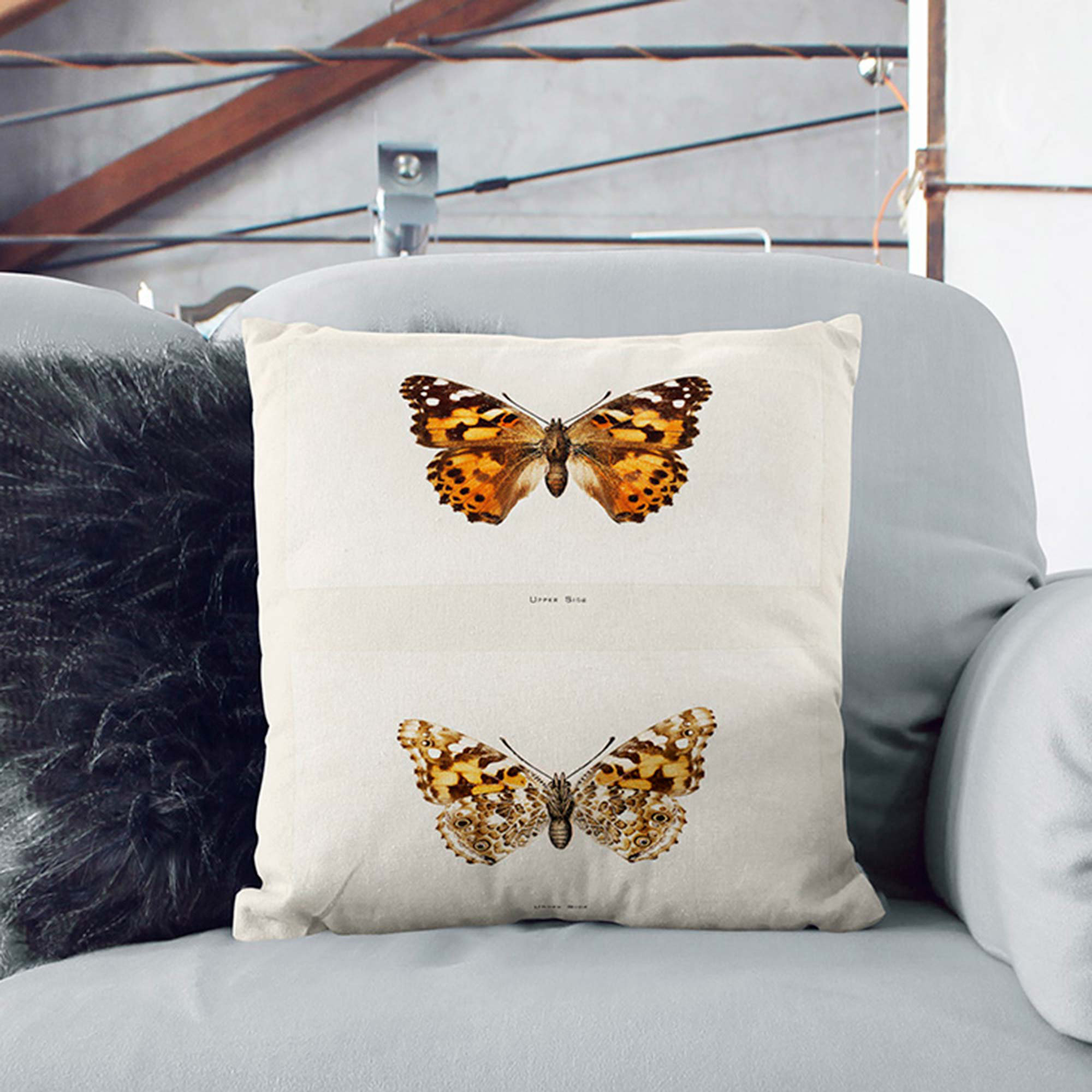East Urban Home Painted Lady Butterfly by S.F. Denton Cushion with ...