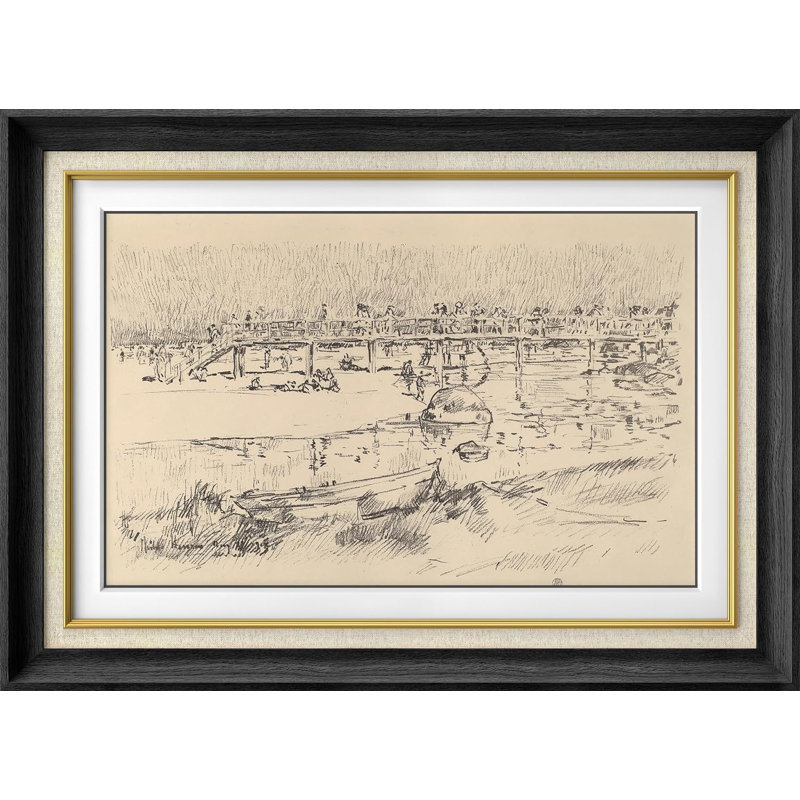 IDEA4WALL Sketch Rustic Country Landscape Framed On Paper Print | Wayfair