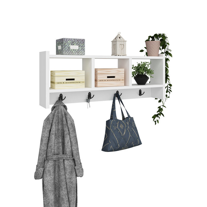 Bless international Wall 4 - Hook Wall Mounted Coat Rack | Wayfair