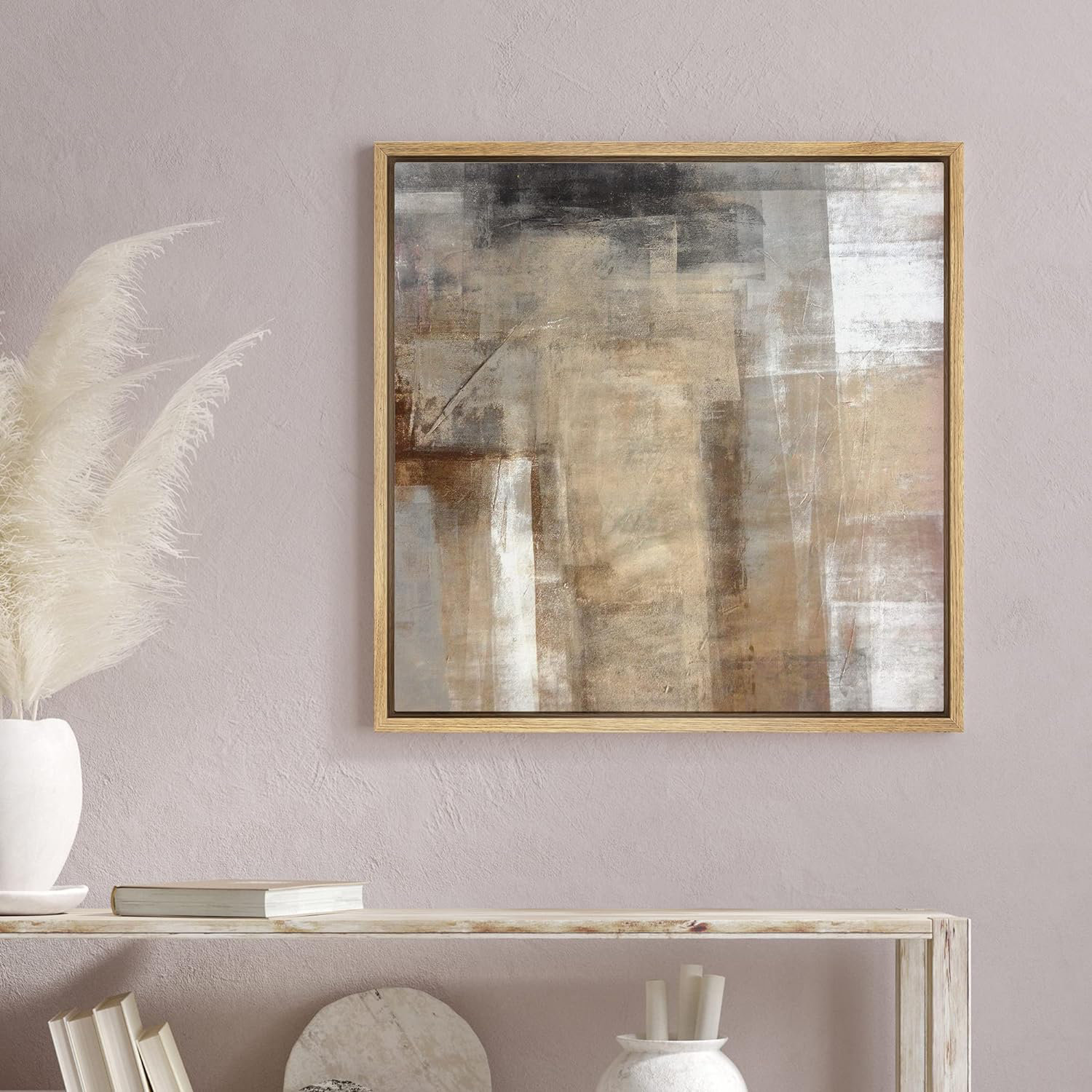 IDEA4WALL " Brown Color Blocks Abstract Shapes Minimalism " | Wayfair