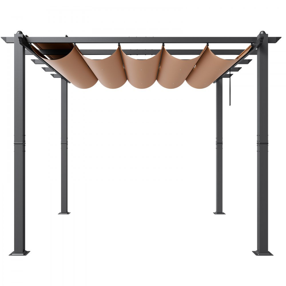 Stellweilan Tessberg Outdoor Retractable Pergola with Sun Shade Canopy ...