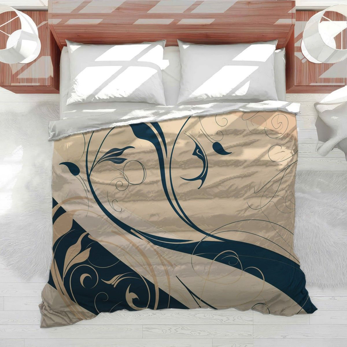 VisionDecor Swirls Bedding Cool Pattern Comforter Dramatic | Wayfair