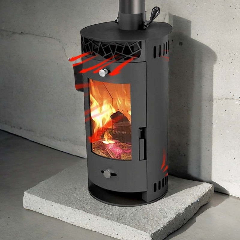 Hart Enjoy life Cylindrical vertical wood-burning fireplace - Wayfair ...