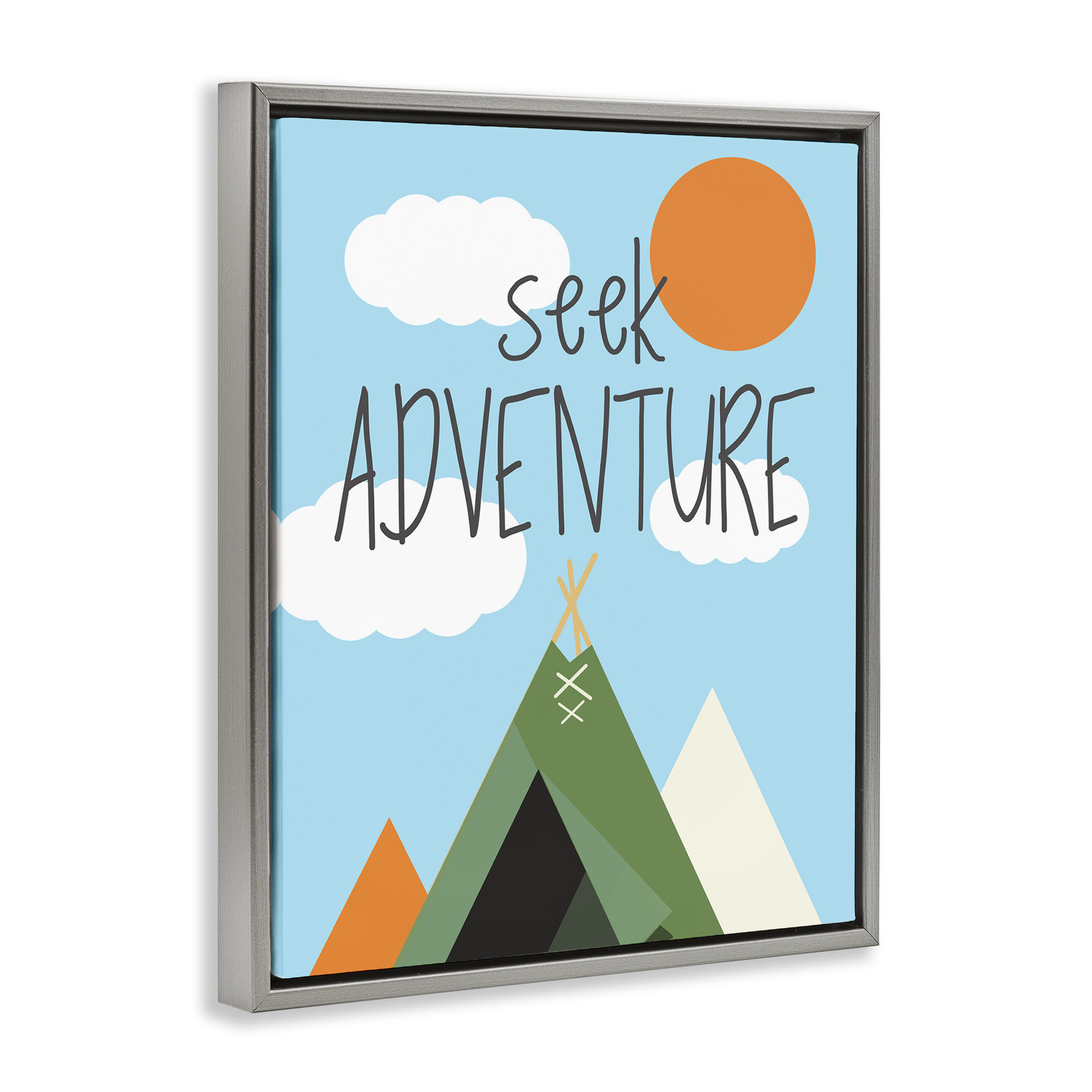 Trinx Seek Adventure with Tent Framed Floater Canvas Wall Art by Sd ...