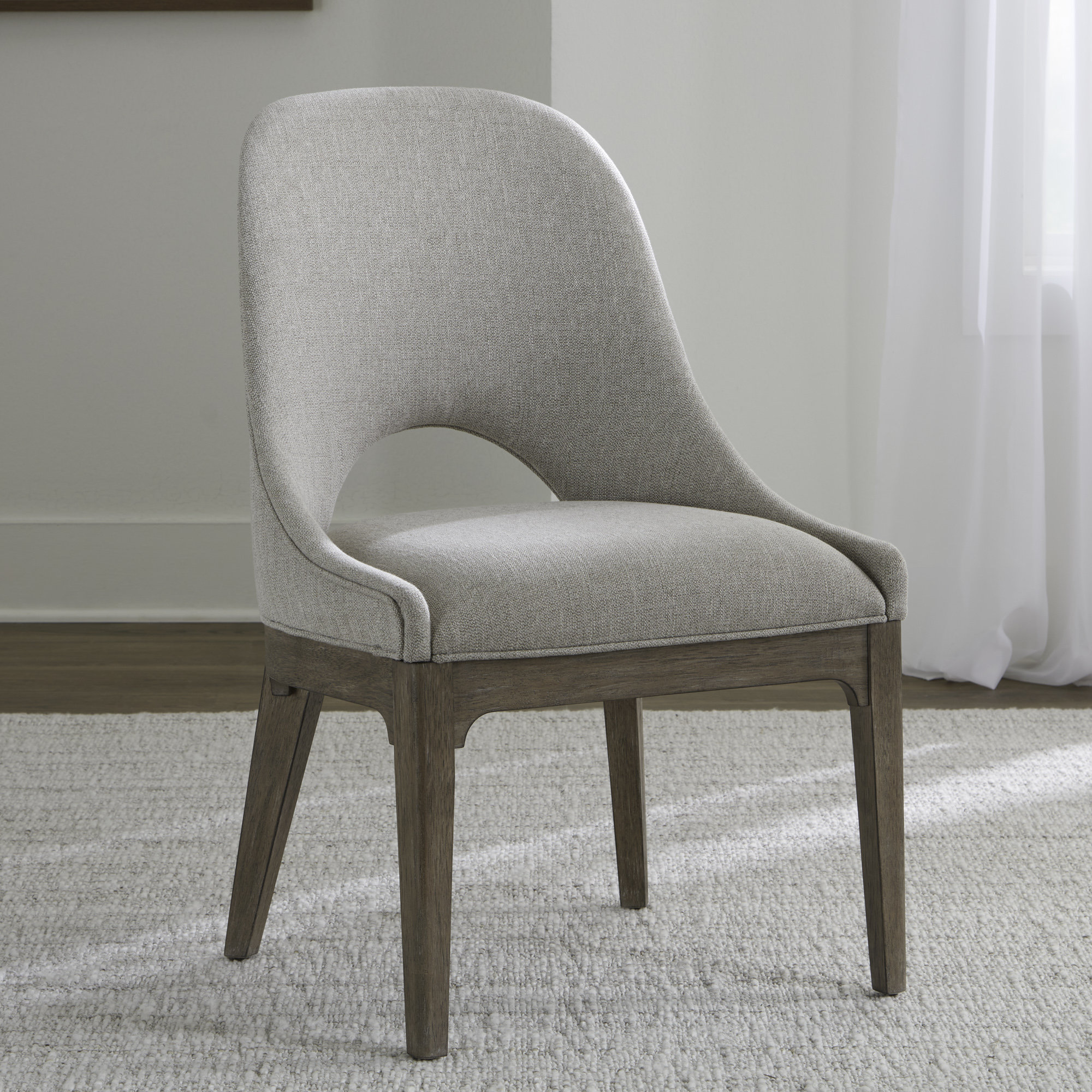 Millwood Pines Shaly Upholstered Side Chair w/ Barrel Back | Wayfair