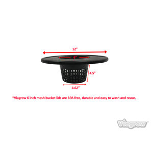 Viagrow Hydroponic Bucket Lids, for 5 and 3.5 Gallon, 6 in. Bucket Net ...