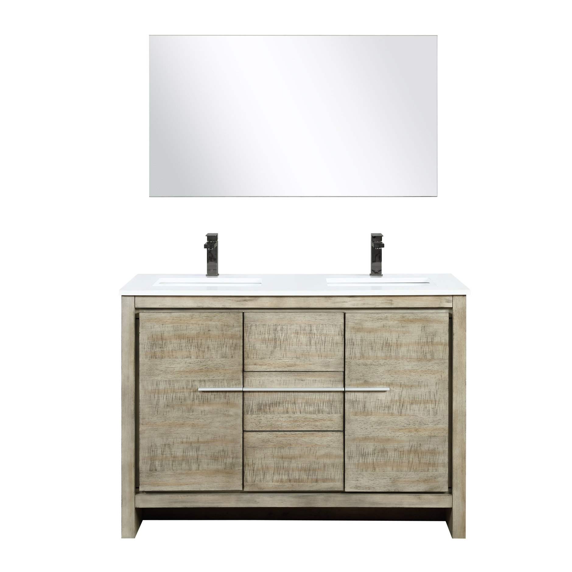 One Allium Way Rustic Double Bathroom Vanity With 48 In. Width, White ...