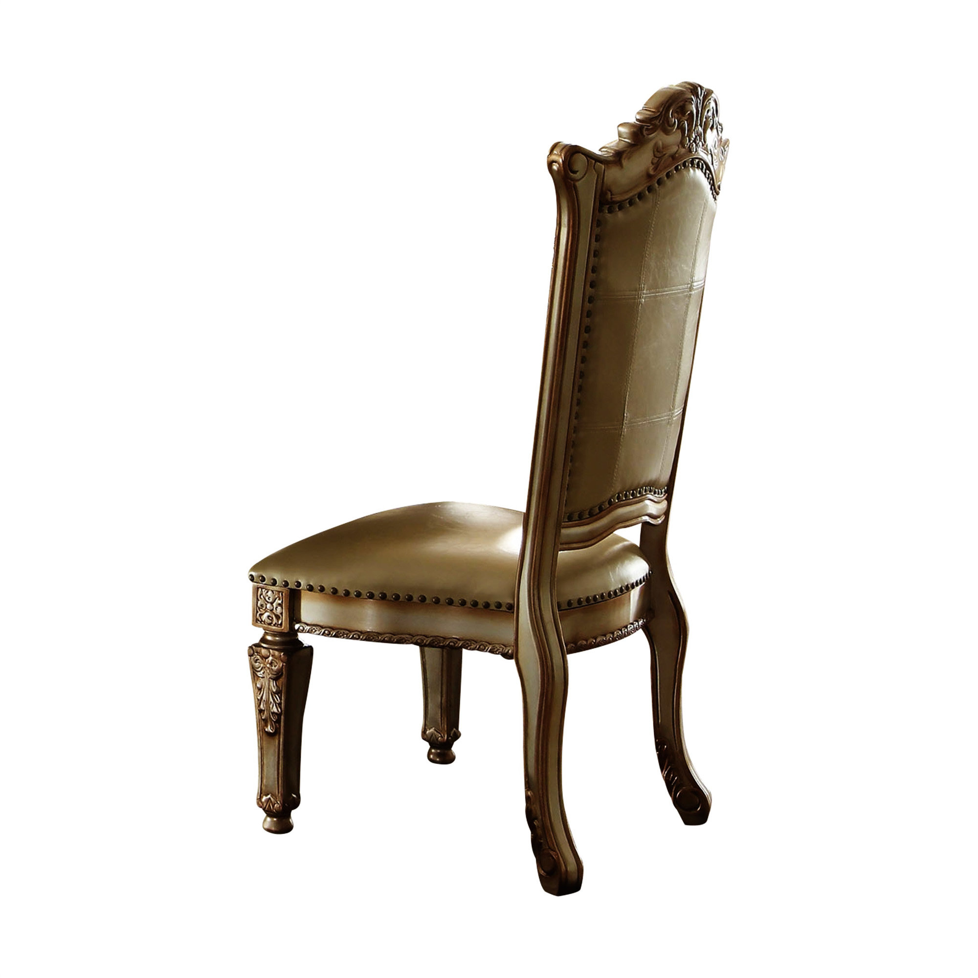 Rosdorf Park Bone And Gold Patina Side Chair With Nailhead Trim (Set Of ...