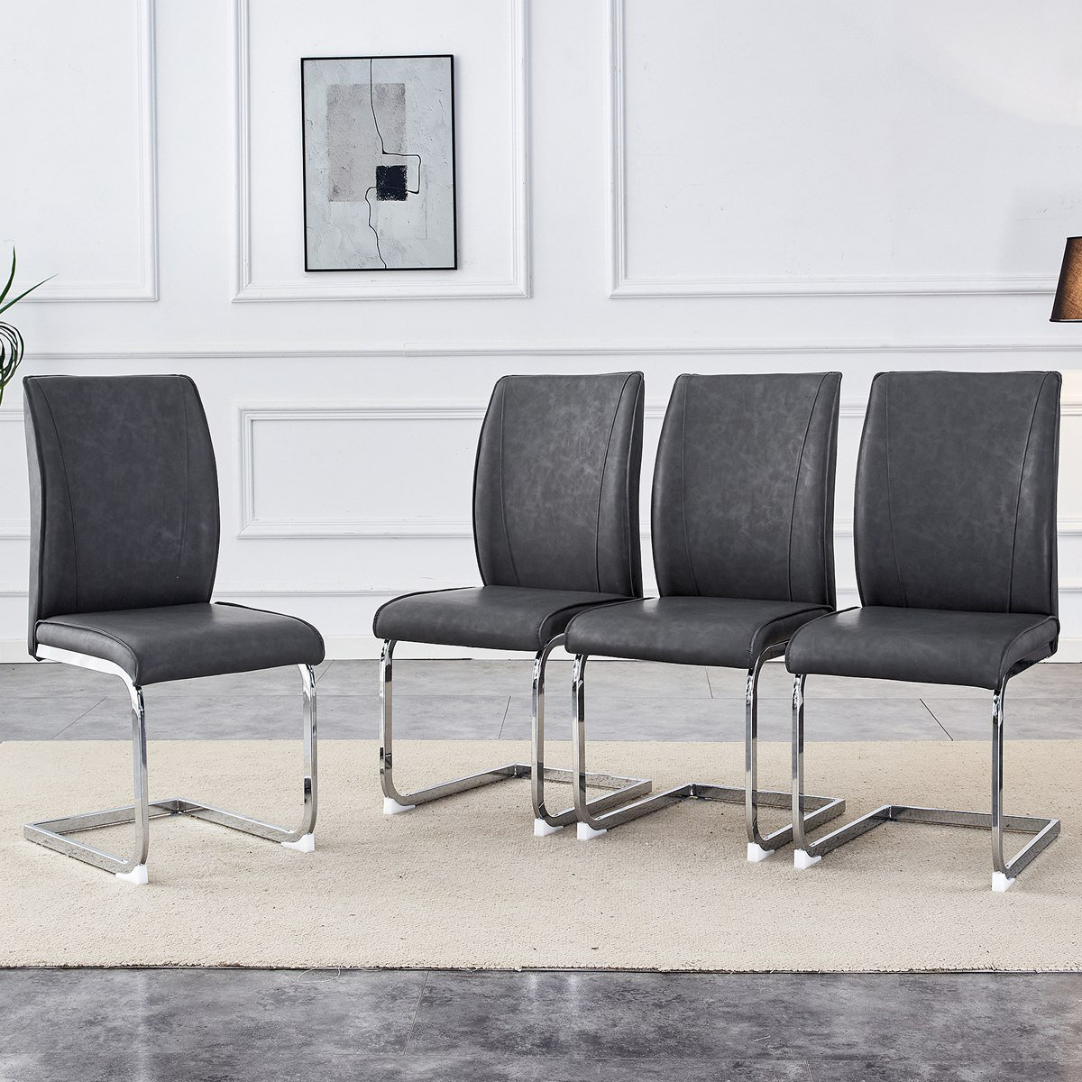 Latitude Run® Luxury Simple Arch Chair - Set Of 4 PU Material High ...