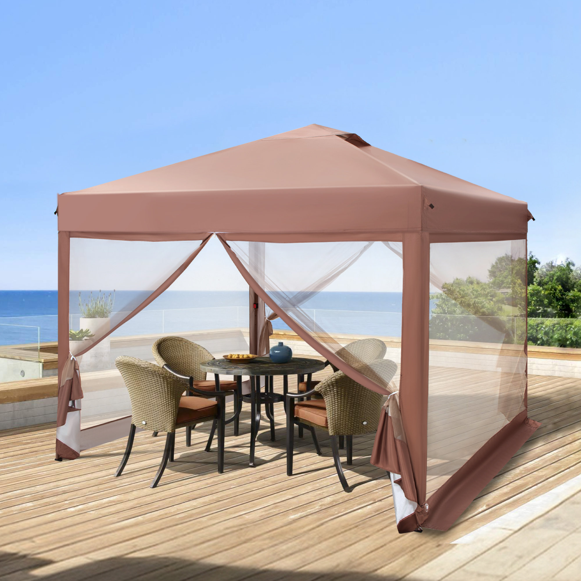 Arlmont & Co. Tabbetha 10 Ft. W x 10 Ft. D Steel Pop-Up Canopy with ...
