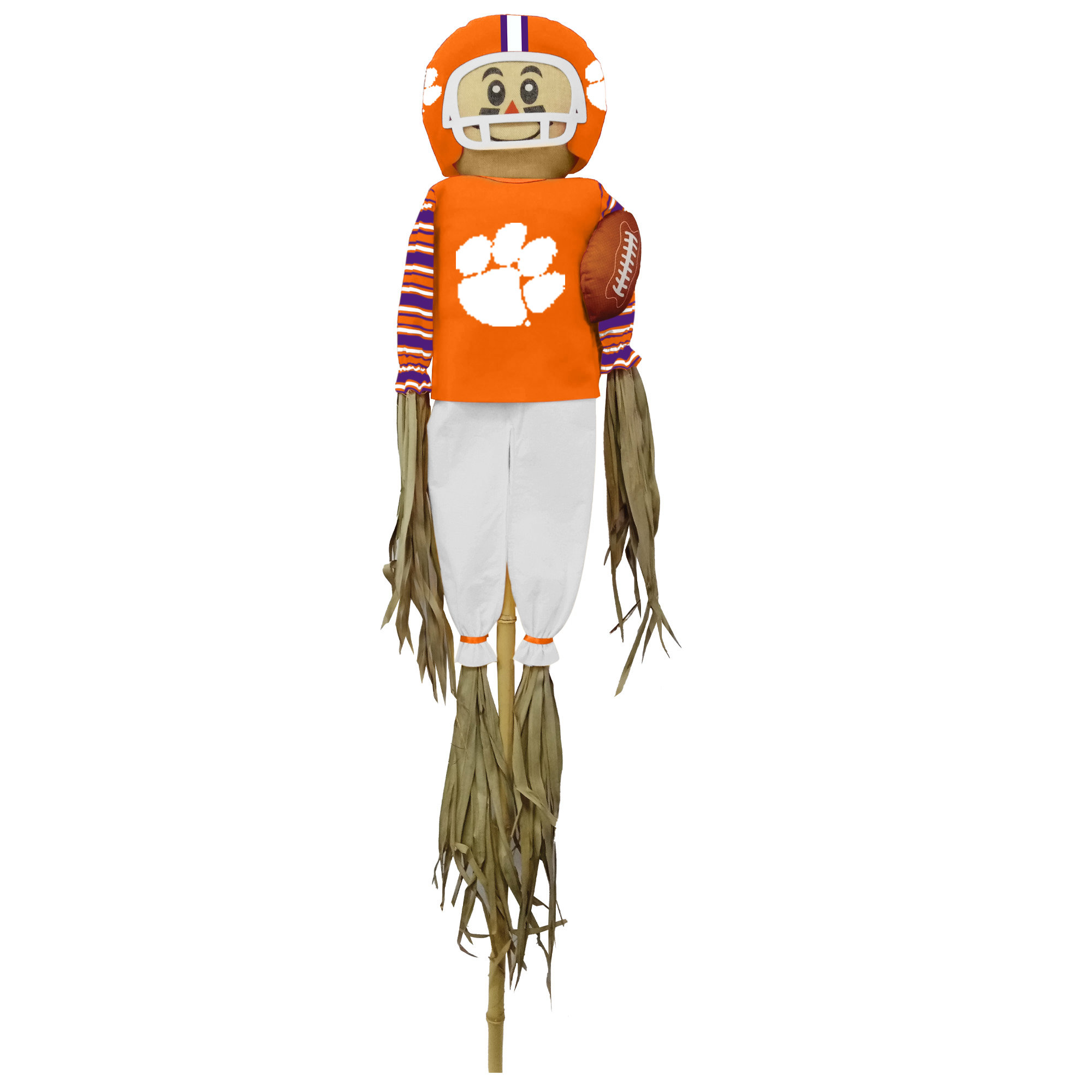 The Holiday Aisle® Jayzion Clemson Tigers Scarecrow Figurine | Wayfair